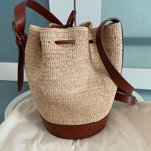 Sezane | Bags | Sezane Mini Farrow Raffia Bucket Bag | Poshmark